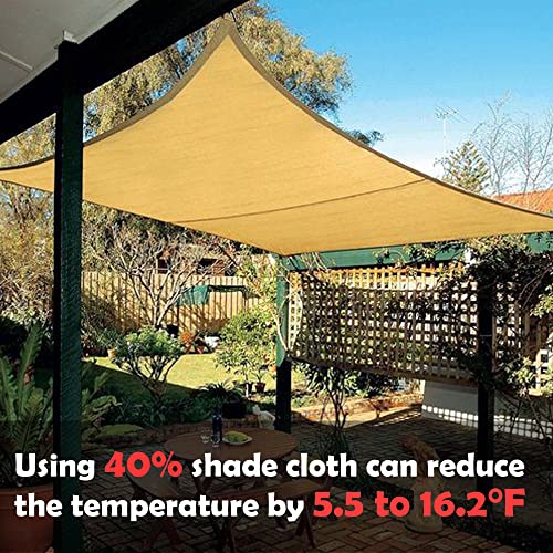 Junkogo Shade Cloth 40% 10x15ft Sun Shade Lightweight Mesh Netting Cover for Pergola, Garden, Outdoor, Patio, Deck, Backyard