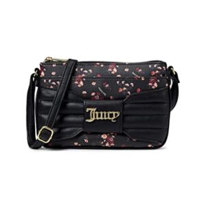 Juicy Couture Pretty Bow Crossbody Ditzy Rose Black Multi One Size