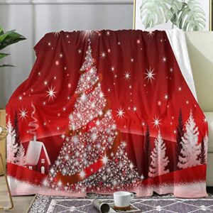 Christmas Blanket Super Soft Throw Blanket, Light Weight Plush Christmas Tree Blankets Living Room Sofa Beding for Kids Adults for All Season 50"X60", Throw Blanket Warm Fuzzy Plush Blanket