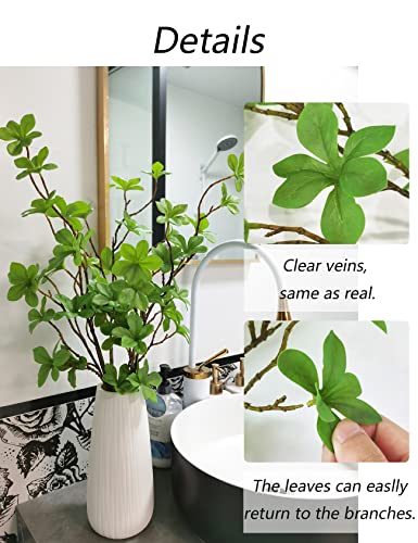 Heleze Artificial Greenery Stems Faux Branches with Leaves for Vase Fake Plants for Home Decor Indoor 26.3 Inch 3 PCS