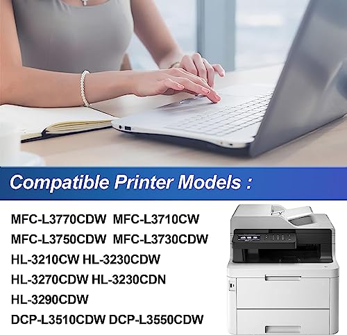 TcxLink (4 Pack) TN-227BK TN-227C TN-227Y TN-227M High Yield Toner Cartridge Replacement for TN227 MFC-L3770CDW MFC-L3710CW HL-3210CW DCP-L3510CDW Printer Toner.