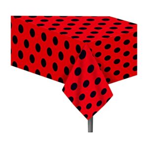 Vlipoeasn 69 Pcs Ladybug Theme Suit Birthday Party Decor Red Black Polka Dots Balloons Garland Arch Ladybug Balloons Tablecloth Banner Birthday Party Supplies Decorations