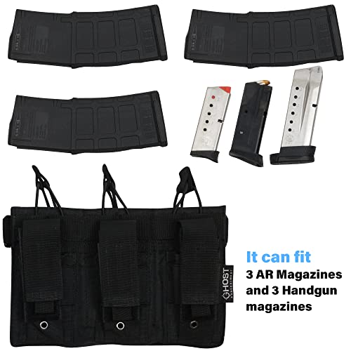 Ghost Concealment Triple Mag Pouch Open-Top Rifle Mag Pouches and Pistol Magazine Pouches Molle Backpack Airsoft Military Gear - Magazine Holster for Ammo