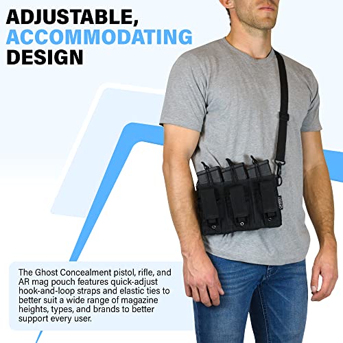 Ghost Concealment Triple Mag Pouch Open-Top Rifle Mag Pouches and Pistol Magazine Pouches Molle Backpack Airsoft Military Gear - Magazine Holster for Ammo