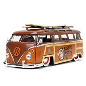 Jada Toys Disney Pixar Toy Story 1:24 Volkswagen T1 Bus Diecast Vehicle & 2.75" Woody Figure, Brown