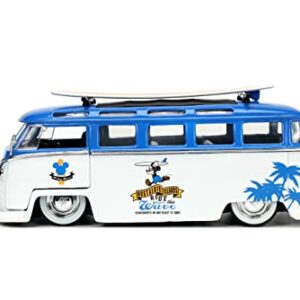 Jada Toys Disney Mickey and Friends 1:24 Volkswagen T1 Bus Die-cast Car w/ 2.75" Mickey Mouse Figure, Toys for Kids and Adults