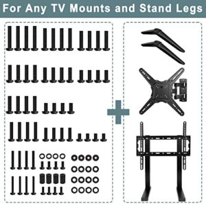 Universal TV Mount Screws Kit for Samsung TCL Hisense LG Vizio Onn Sony Toshiba Insignia Westinghouse TV Mounting Hardware Kit wr Remote Holder, Includes M4 M5 M6 M8 Screws, for All TVs Up to 80"