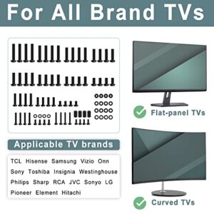 Universal TV Mount Screws Kit for Samsung TCL Hisense LG Vizio Onn Sony Toshiba Insignia Westinghouse TV Mounting Hardware Kit wr Remote Holder, Includes M4 M5 M6 M8 Screws, for All TVs Up to 80"