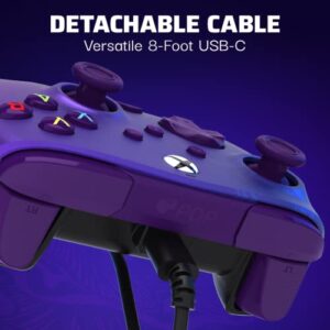 PDP Gaming REMATCH Advanced Wired Controller for Xbox Series X|S/Xbox One/PC, Customizable, App Supported - Purple Fade