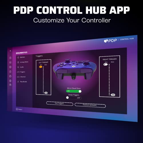 PDP Gaming REMATCH Advanced Wired Controller for Xbox Series X|S/Xbox One/PC, Customizable, App Supported - Purple Fade