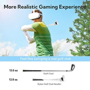 ZYBER Golf Club Attachment for Oculus Quest 2 Accessories, Golf Club Handle Adapter for Meta Quest 2 Controller, Come with Golf Posture Correction Tools, Enhance VR Golf Game Experience