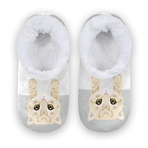 Cat British Kitty Boys Girls House Slippers Kids toddler Home Shoes Winter Indoor shoes S