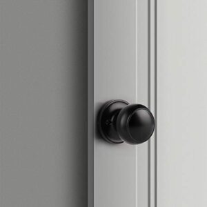 Probrico 2 Pack Single Side Dummy Knobs, Matte Black Finish, Non-Turning Inactive Interior Door Handles, French Door Pulls, Flat Ball Knob