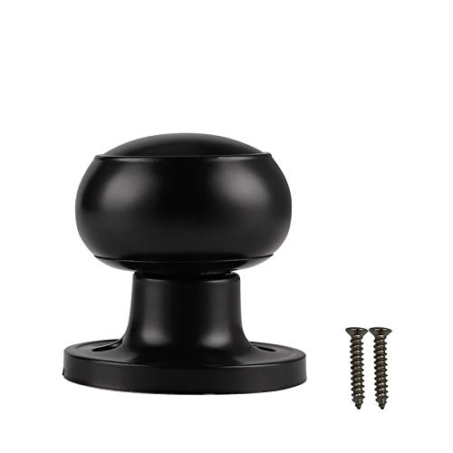 Probrico 2 Pack Single Side Dummy Knobs, Matte Black Finish, Non-Turning Inactive Interior Door Handles, French Door Pulls, Flat Ball Knob