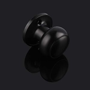 Probrico 2 Pack Single Side Dummy Knobs, Matte Black Finish, Non-Turning Inactive Interior Door Handles, French Door Pulls, Flat Ball Knob