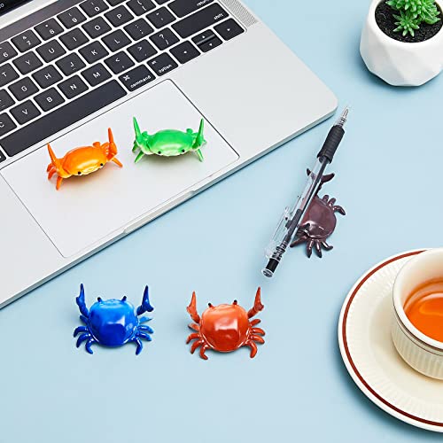 Jecery 10 Pieces Crab Pen Holder Japanese Crabs Stand Creative Cute Storage Rack for Single Pencil Office Desk Display Decorations Stationery Gift, red, blue, green, purple, orange