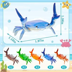 Jecery 10 Pieces Crab Pen Holder Japanese Crabs Stand Creative Cute Storage Rack for Single Pencil Office Desk Display Decorations Stationery Gift, red, blue, green, purple, orange