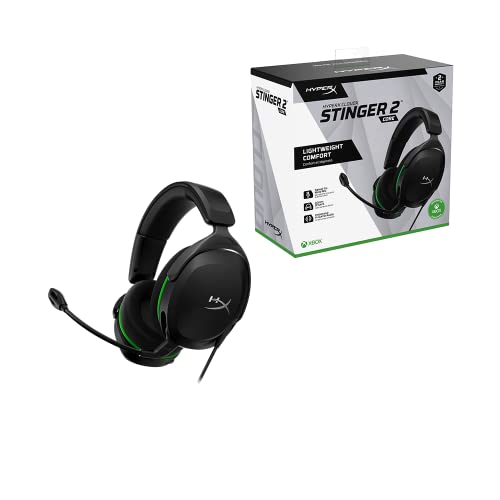 HyperX CloudX Stinger 2 Core - Gaming Headset for Xbox, Lightweight Over-Ear headsets with mic, Swivel-to-Mute Function, 40mm Drivers - Black