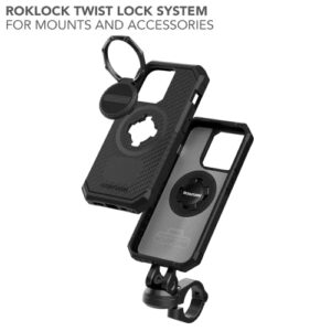 Rokform - iPhone 14 Pro Case, Rugged Series, Dual Magnet + MagSafe Compatible, iPhone Cover with RokLock Twist Lock, Magnetic Protective Apple Gear, Drop Tested Armor (Black)