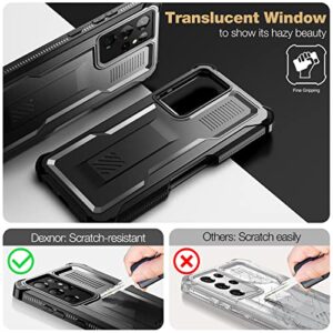 Dexnor for Samsung Galaxy S21 Ultra Case with Screen Protector & S Pen Slot(S Pen Not Included) Dual Layer Cover, 360 Full Body Protective Shockproof Heavy Duty Bumper for S21 Ultra 6.8 inch-Black