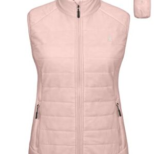 Little Donkey Andy Women’s Lightweight Puffer Vest, Packable Sleeveless Jacket for Hiking Ski Walking Soft Pink M