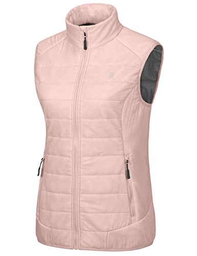 Little Donkey Andy Women’s Lightweight Puffer Vest, Packable Sleeveless Jacket for Hiking Ski Walking Soft Pink M