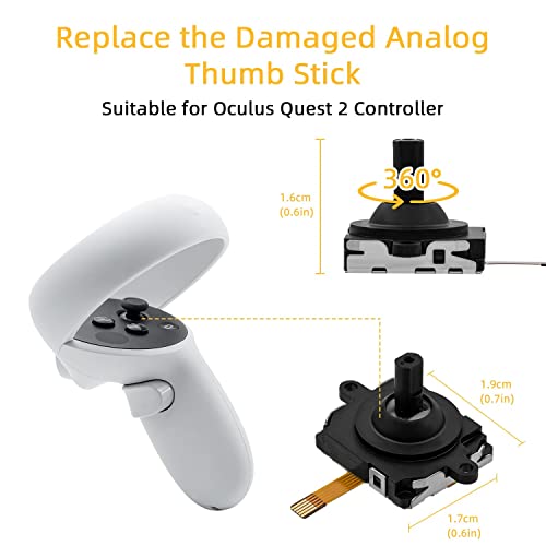 Mcbazel 2 Pack Analog Joystick Replacement for Oculus Quest 2 Controller, VR Replacement Joystick Analog Thumb Stick Repair Kit Accessories for Oculus Quest 2