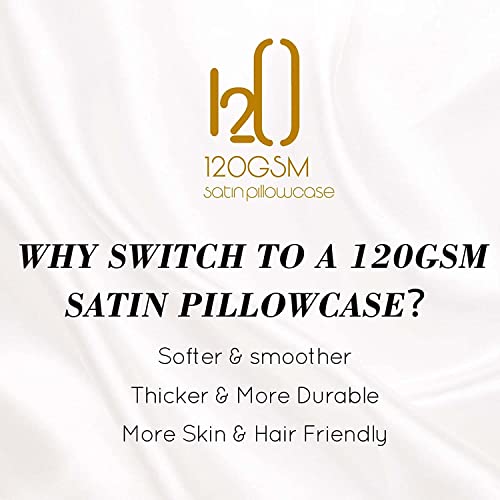 THOHAG Satin Pillowcase for Hair and Skin Set of 1, Queen Size 𝟭𝟮𝟬𝗚𝗦𝗠 Thicken Silk Pillow case, Soft and Smooth Satin Pillow Covers for Living Room, Burgundy