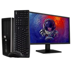 hp elite desktop pc computer | intel quad-core i5 | 8gb ram | 1tb hdd | 24 inch lcd monitor (1080p hdmi) | wireless keyboard and mouse | wifi + bluetooth | windows 10 (renewed) (6200)