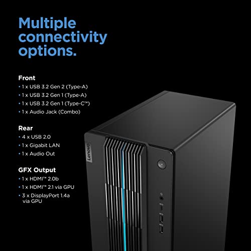 Lenovo IdeaCentre Gaming 5i - 2022 - Gaming Desktop - NVIDIA GeForce RTX 3060 - Intel i5 12400-16GB RAM - 1TB HDD + 512GB SSD - Win 11 - Black - Mouse & Keyboard - Free 3-Month Xbox GamePass