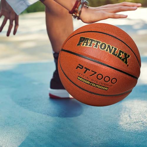 PATTONLEX Basketball - Official Size 7 (29.5") - Composite Leather - Indoor/Outdoor Ball for Men(Brown)