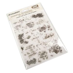 stone essential text blends rub-on transfers - 49 and market