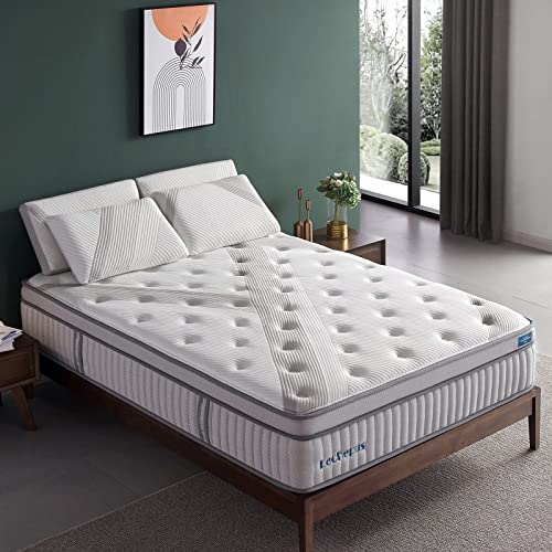 14 Inch King Mattress in a Box, Lechepus Plush Memory Foam Hybrid Mattress with Pocket Innerspring, Soft But Supportive Mattress for Pressure Relief, King Size 76"*80"