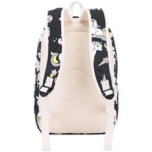 Joyfulife Unicorn Backpack for Girls Backpack with Lunch Box Kids Backpack for School Lightweight Water Resistant kindergarten Elementary Bookbags School Bag Set