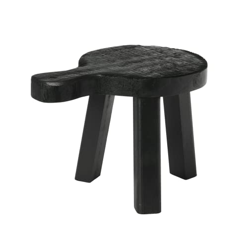 Creative Co-Op Smooth Wood, Black Decorative Pedestal, Round