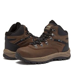 hi-tec altitude vi i wp leather waterproof women's hiking boots, trail and backpacking shoes - dark brown tan, 11 medium