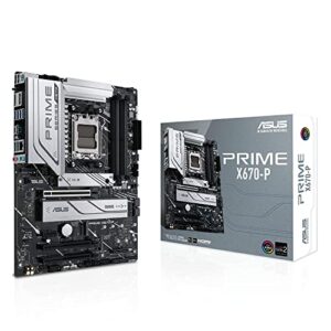 asus prime x670-p socket am5 (lga 1718) ryzen 7000 atx motherboard(ddr5, 3xm.2 slots, usb 3.2 gen 2x2 type-c®, usb4® header, and 2.5gb ethernet)