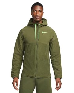 nike therma fleece full-zip winterized - rough green - men's medium