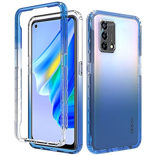 Pzwoxukhov Case for Oppo A74 4G CPH2219 / A95 4G CHP2365 CPH2365 / Reno6 Lite CPH2365 Case Cover,high Transparency，Gradient Color,Anti-Drop Shock Absorption Case Blue