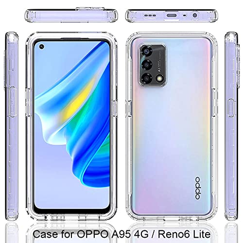 Pzwoxukhov Case for Oppo A74 4G CPH2219 / A95 4G CHP2365 CPH2365 / Reno6 Lite CPH2365 Case Cover,high Transparency，Gradient Color,Anti-Drop Shock Absorption Case Blue