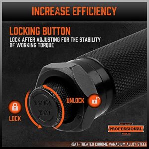 HORUSDY 1/2-Inch Drive Click Torque Wrench, 10~150 Ft-Lb | 13.6~203.5 Nm, Quick Release Ratchets.