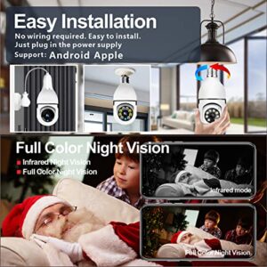 OwLUCK Security Camera Light Bulb Outdoor,Light 2.4 ghz&5 ghz Outdoor Wireless WiFi 360°Indoor Socket Cameras HD/Night Vision Lightbulb