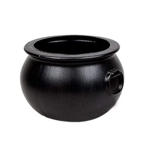 pmu halloween 18 inch cauldron plastic bucket- halloween party favors - candy holder for kids - perfect kitchen & home decor, black pkg/1