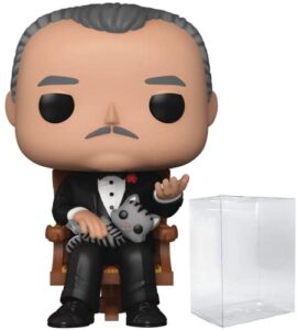 pop the godfather 50th - don vito corleone funko vinyl figure (bundled with compatible box protector case), multicolored, 3.75 inches