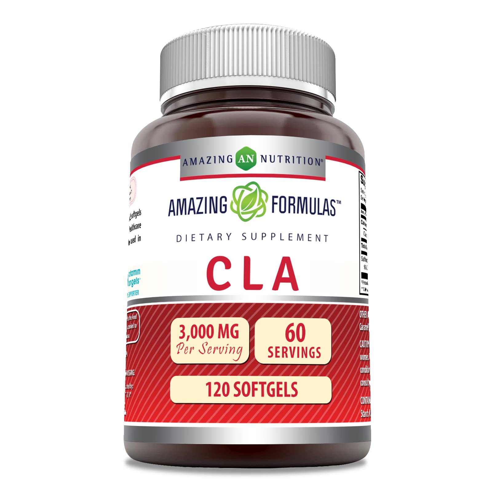 Amazing Formulas CLA Conjugated Linoleic Acid 3000mg Per Serving 120 Softgels Supplements | Non-GMO | Gluten Free (120 Count)