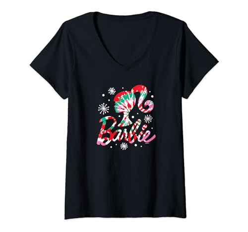 Barbie - Barbie Holiday Tie Dye Logo V-Neck T-Shirt