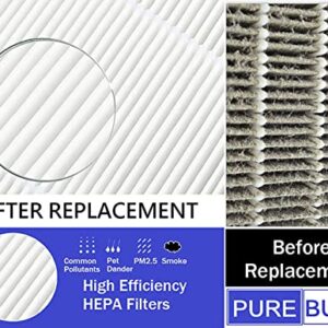 PUREBURG Replacement True HEPA Filter Set Compatible with Kenmore 83195 Fits Air Purifiers 83254 83396 85254 F-K3, H13 High-efficiency Activated carbon Pre-Filters Air Clean VOCs Dust