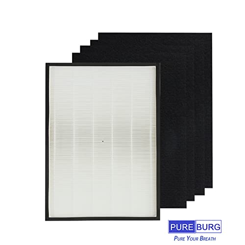 PUREBURG Replacement True HEPA Filter Set Compatible with Kenmore 83195 Fits Air Purifiers 83254 83396 85254 F-K3, H13 High-efficiency Activated carbon Pre-Filters Air Clean VOCs Dust