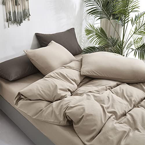 Cottonight Cream Coffee Comforter Set Queen Khaki Bedding Comforter Set Full Dark Champagne Solid Blanket Quilts Cream Khaki Modern Soft Breathable Taupe 3 Piece Light Coffee Bedding Set For Queen Bed