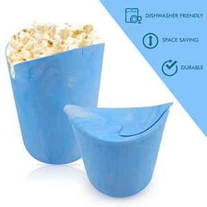 Silicone Microwave Popcorn Popper Bucket Reusable Popcorn Maker Single Serve Portion Food Safe Popcorn Bowls Set For Kids Adults Dishwasher Safe